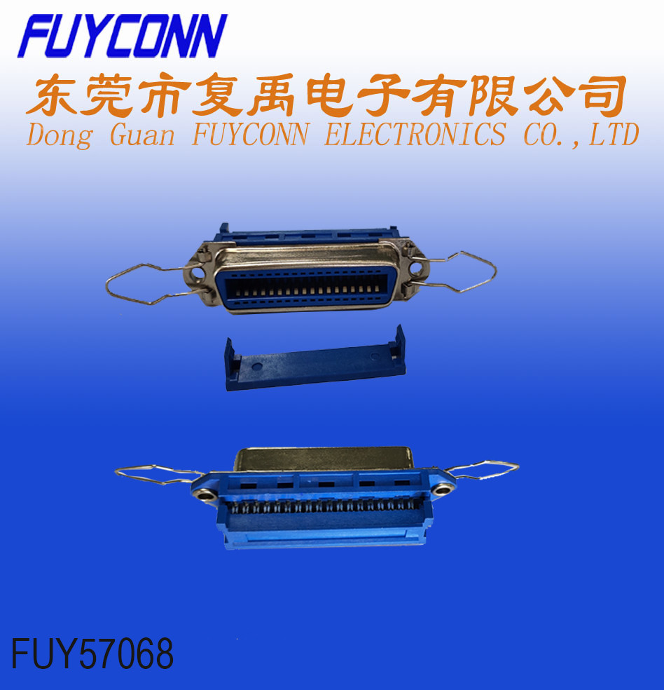 2.16mm 36 Pin Ribbon Cable Connector Female IDC Type Spring Latch